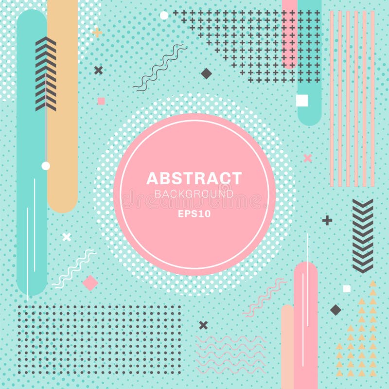 Abstract Pastels Color Geometric Elements Composition Decorative Green ...