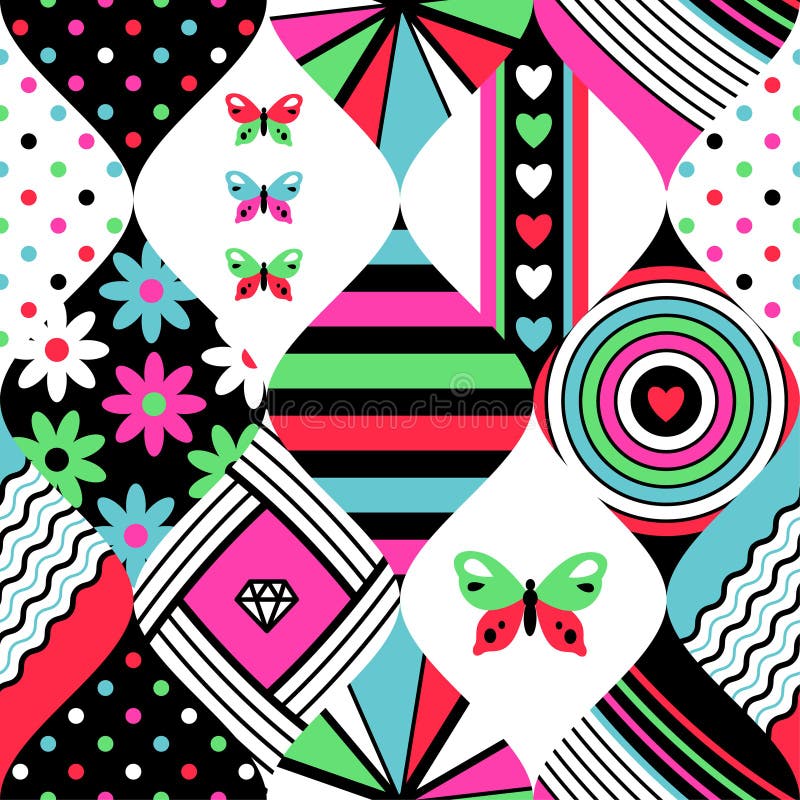 Abstract patchwork pattern stock vector. Illustration of decoration - 75371328