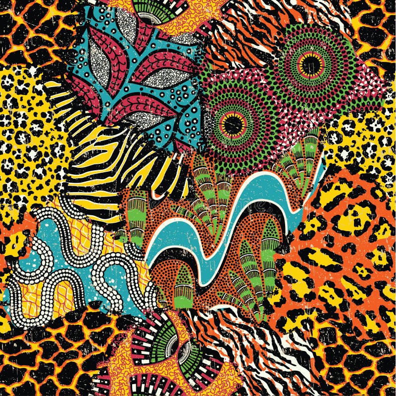 Traditional African Fabric and Wild Animal Skins Stock Vector ...