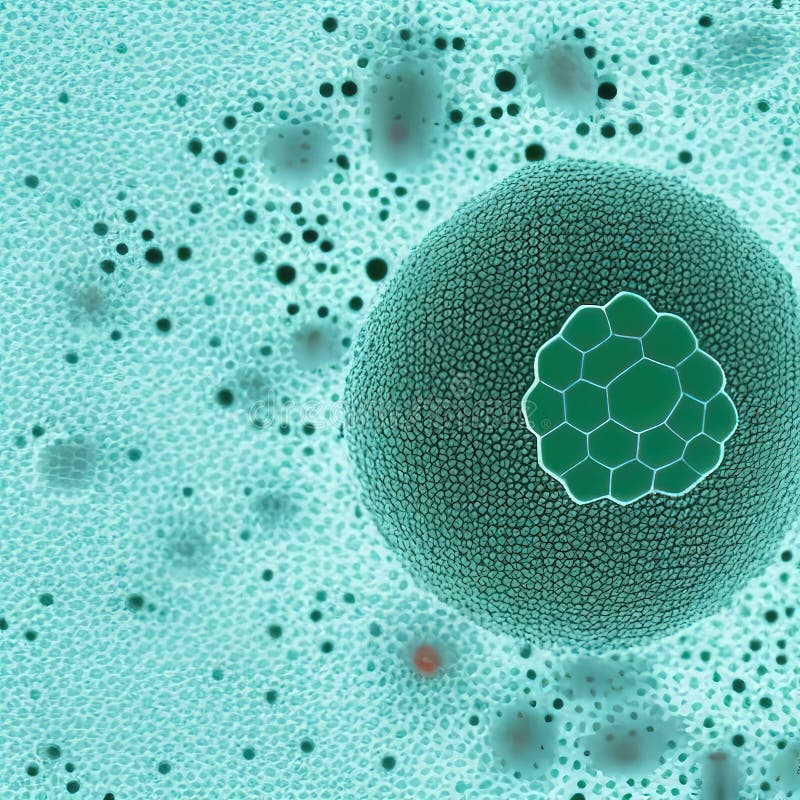 Abstract Pathogenic Virus Cell, Cancer Cell Under Microscope, Digital ...