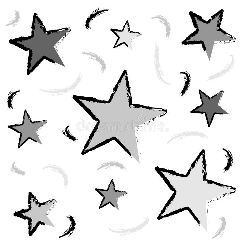 Star Line Divider Silhouette. Simple Vector Illustration Isolated on ...