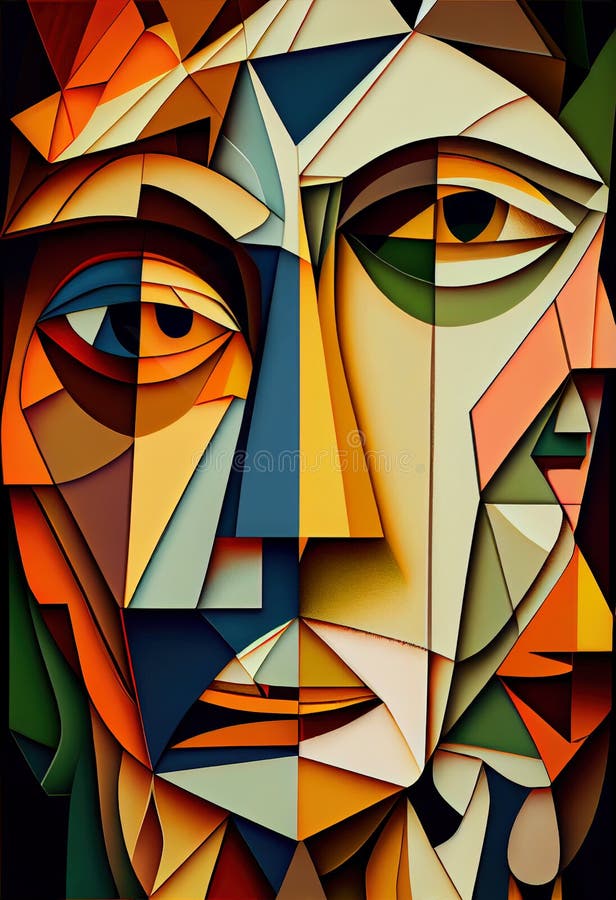 Abstract Pattern Background with Human Faces Stock Illustration ...