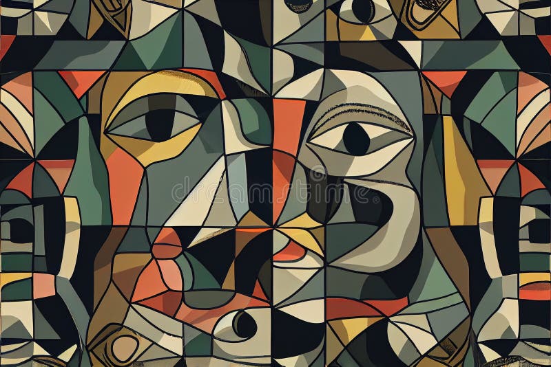 Abstract Pattern Background with Human Faces Stock Illustration ...