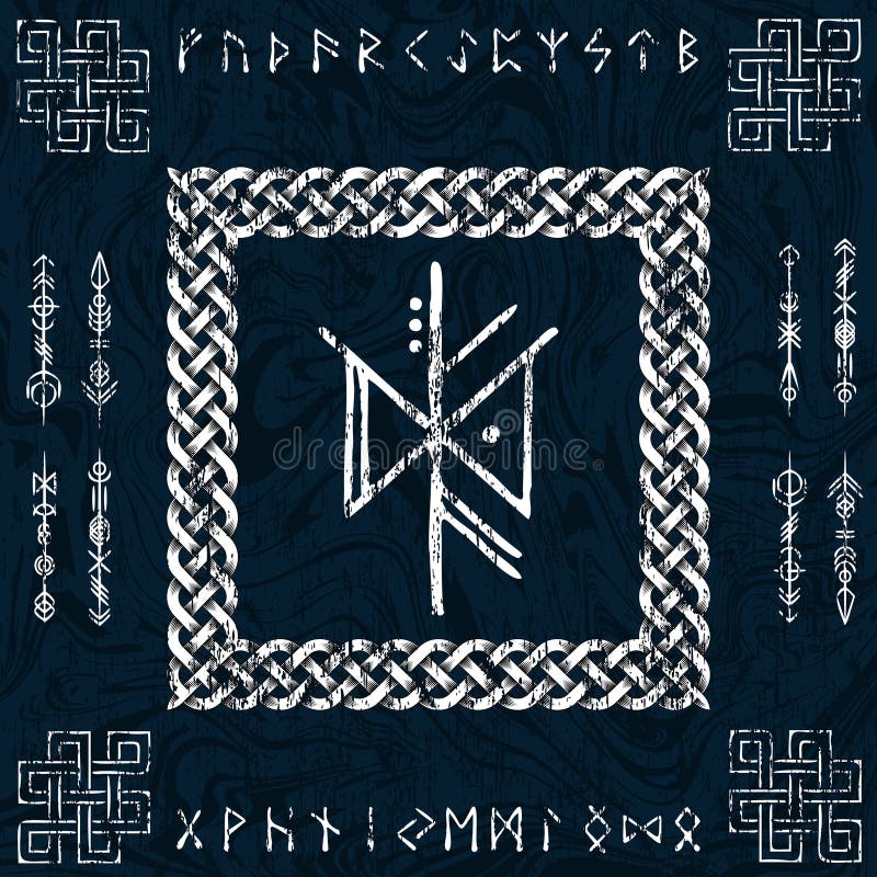 Blue Viking Scandinavian Symbol Money Stock Vector - Illustration of ...