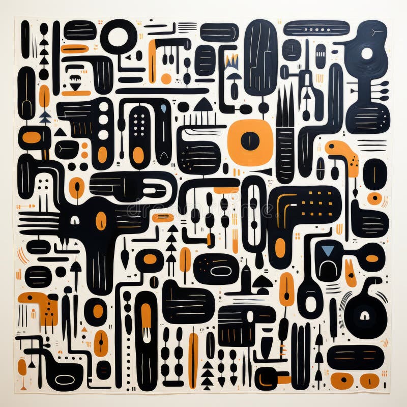 Abstract Pattern-based Drawing: Playfully Intricate Doodle Poster Stock ...