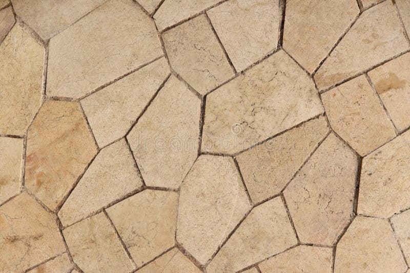 Abstract Pattern of Beige Stone Tiles with Irregular Geometric Shapes ...