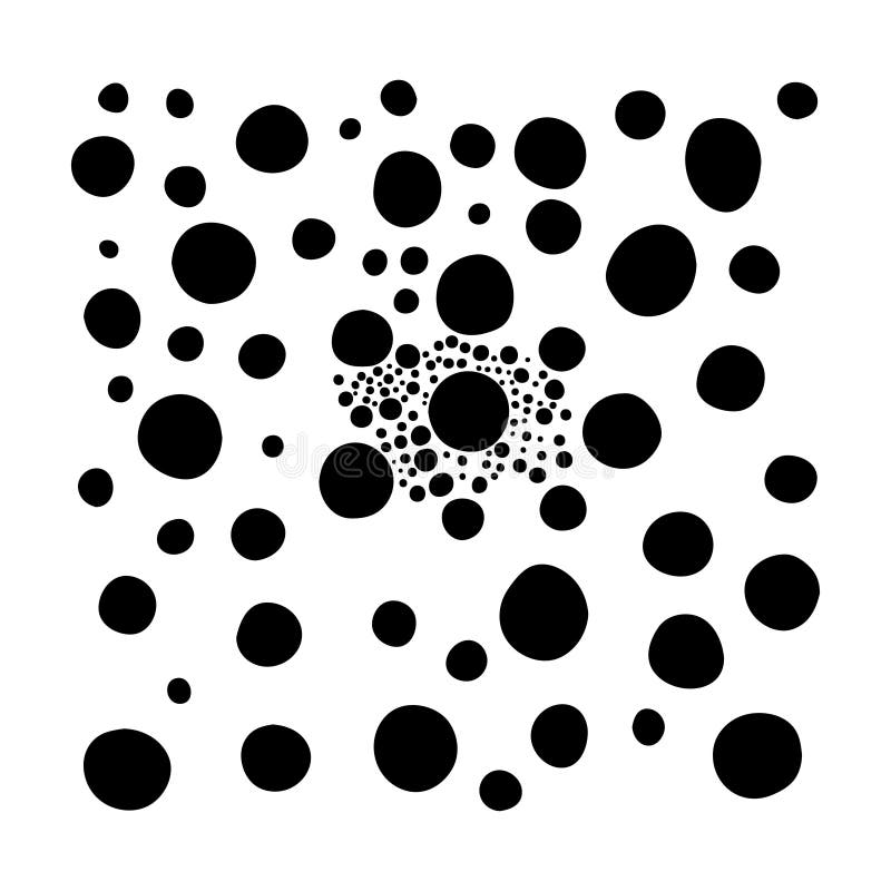 Abstract Pattern of Black Dots of Different Sizes. Vector Illustration ...