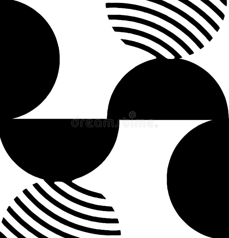 Abstract Pattern of Black Semicircles Stock Illustration - Illustration ...