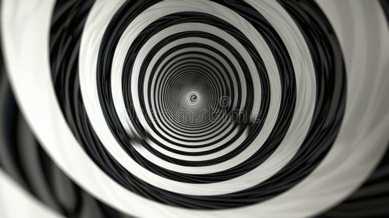 Abstract Pattern of Black and White Spiral Concentric Circles with ...