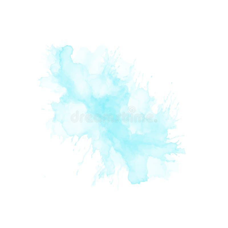 Abstract Pattern with Blue Watercolor Cloud. Cyan Watercolour Water ...