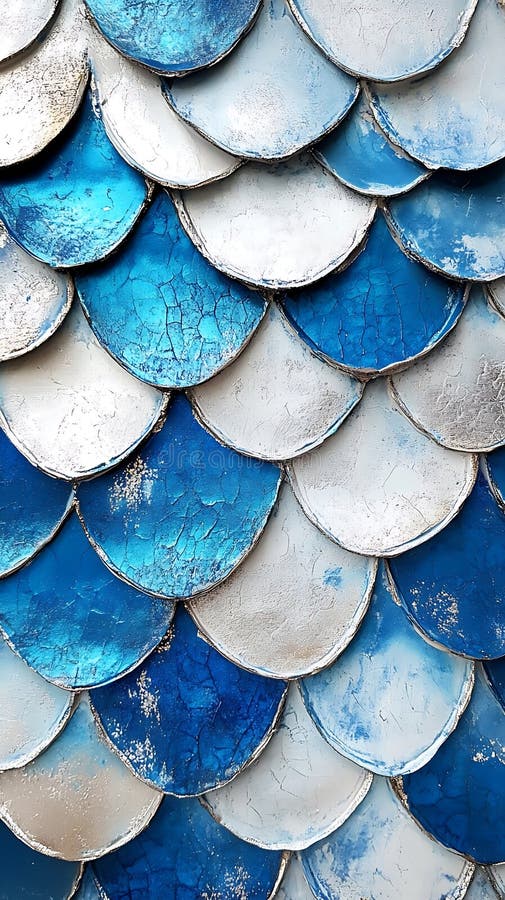 Abstract Pattern of Blue and White Scaled Texture Stock Illustration ...