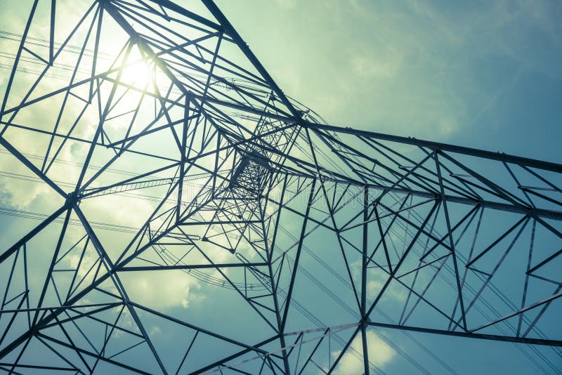 Abstract Pattern from Bottom View of High Voltage Pole Power ...