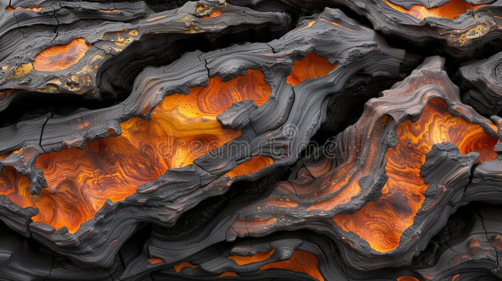 Abstract Pattern of Burnt Wood, Texture of Charred Timber, Close-up ...