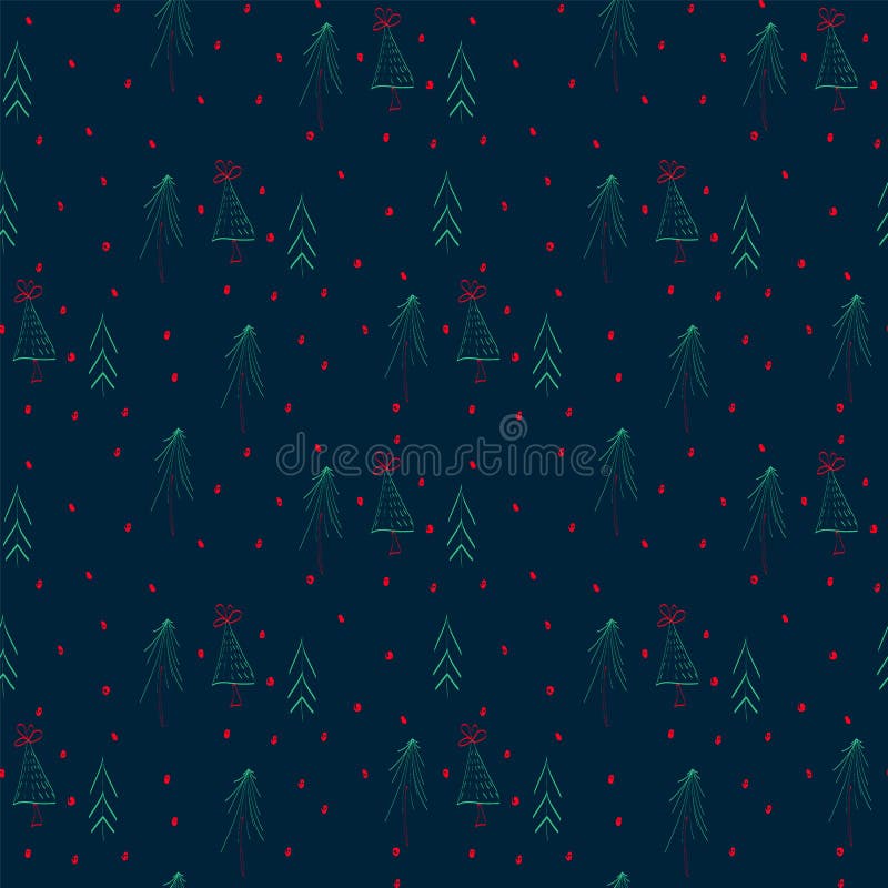 Abstract Pattern of Christmas and New Year Trees. Modern Christmas Tree ...
