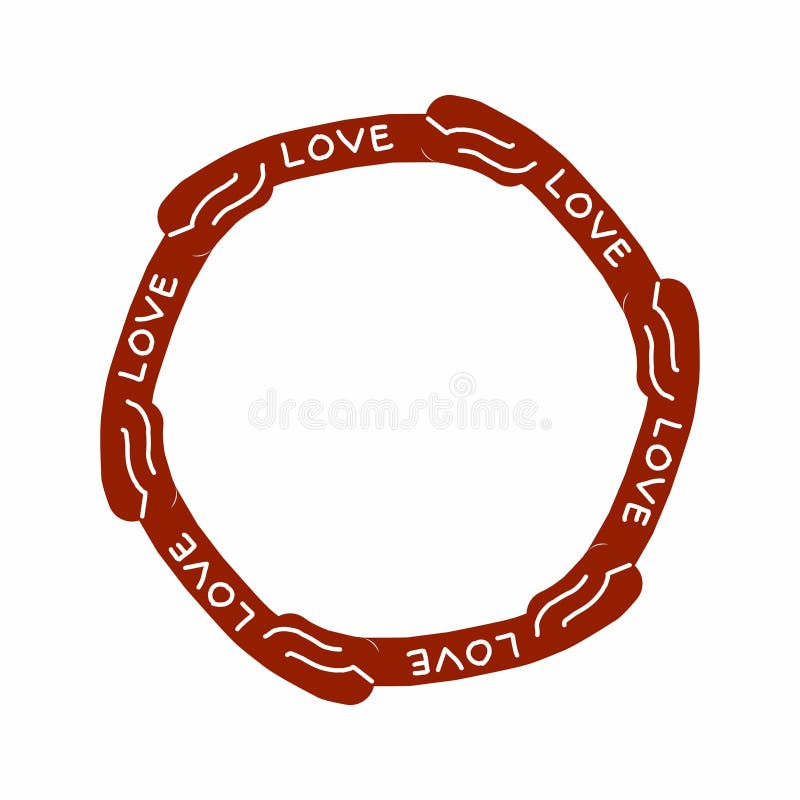 Abstract Pattern Circle Frame and Love Symbol Stock Illustration ...