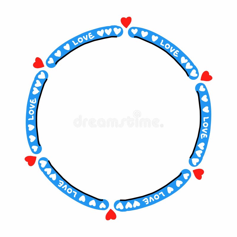 Abstract Pattern Circle Frame and Love Symbol Stock Illustration ...