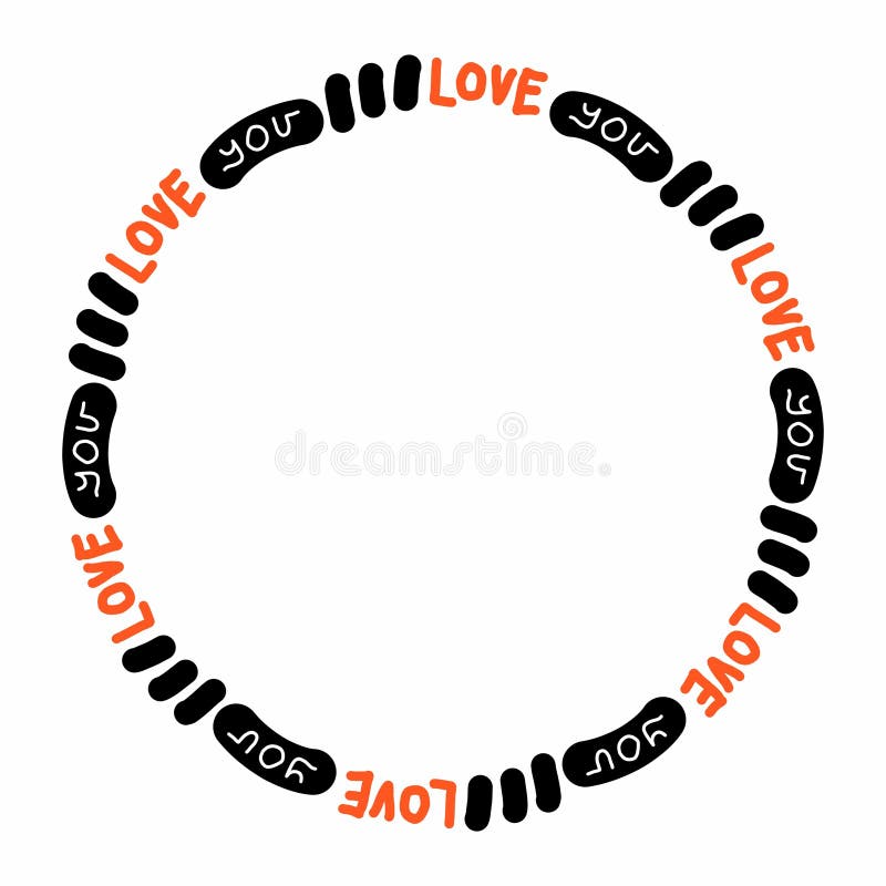 Abstract Pattern Circle Frame and Love Symbol Stock Illustration ...