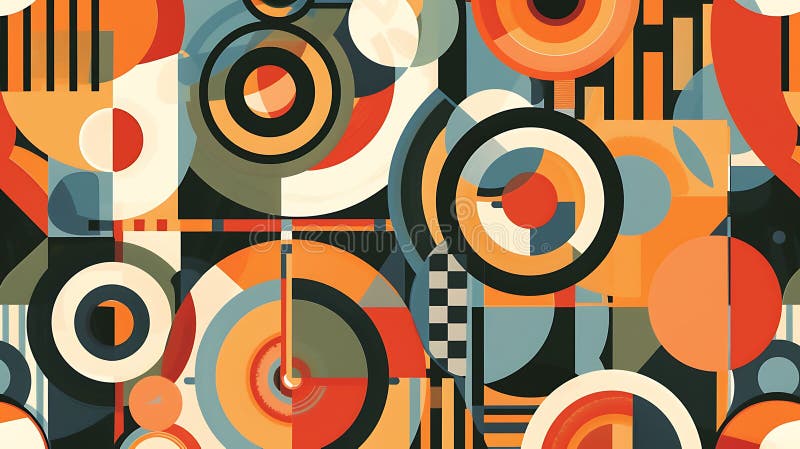 Abstract Pattern with Circular and Angular Shapes Stock Illustration - Illustration of texture ...