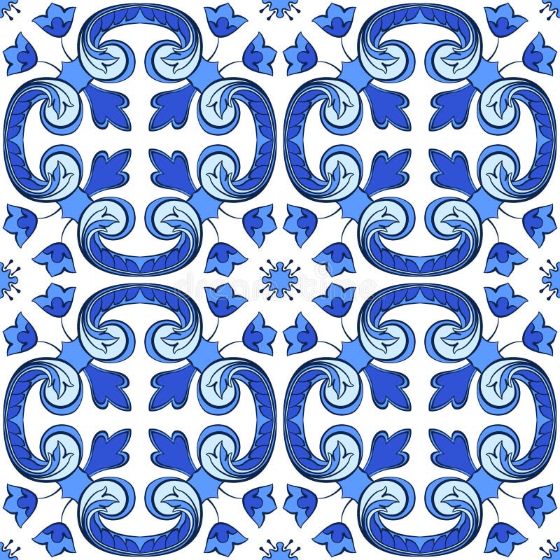 Abstract Damask Seamless Portuguese Pattern Stock Vector - Illustration ...