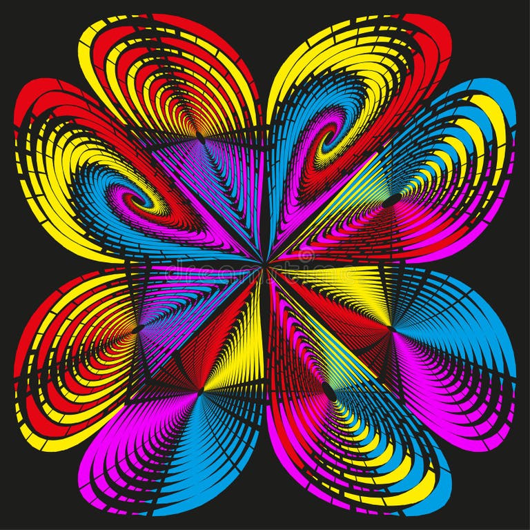 Abstract Pattern Collection. Geometric Swirl Designs. Colorful Vector ...