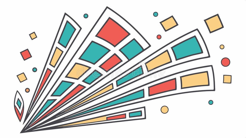 Abstract Pattern with Color Fan Graphic Design Element Vector Design ...