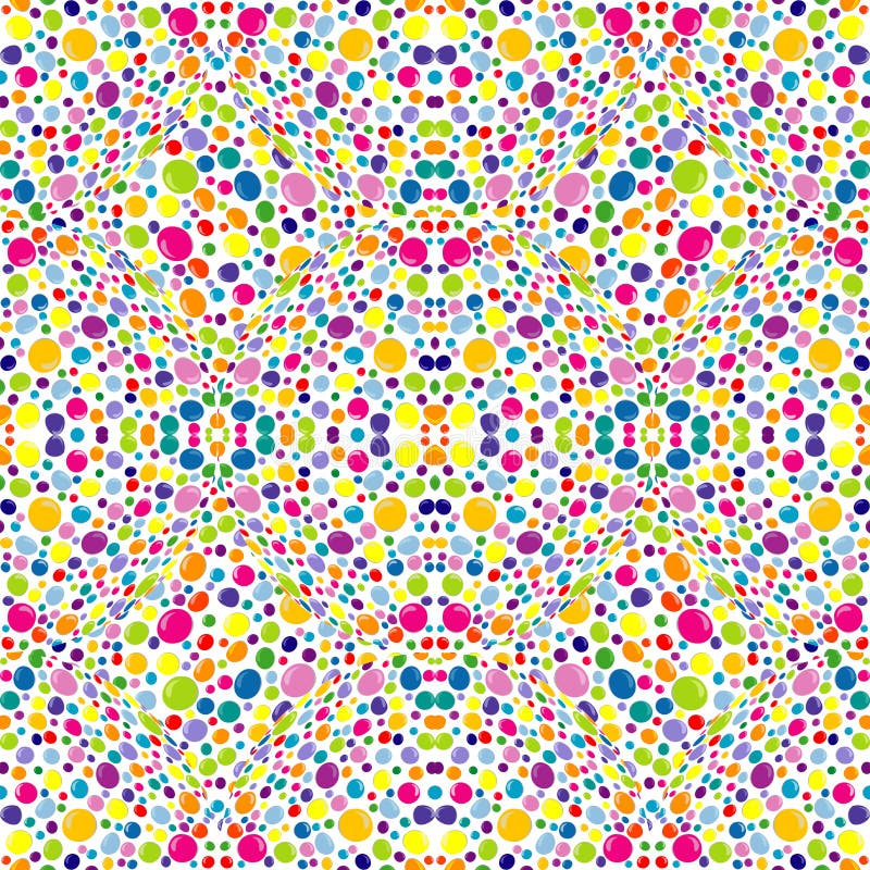 Colored Dots in Spiral. Halftone Design Elements. Isolated Vector on ...