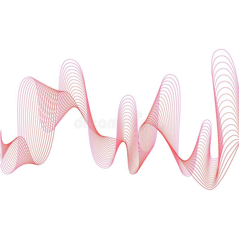 Abstract Pattern Colored Waves Spectrum Red Transition Transparent ...