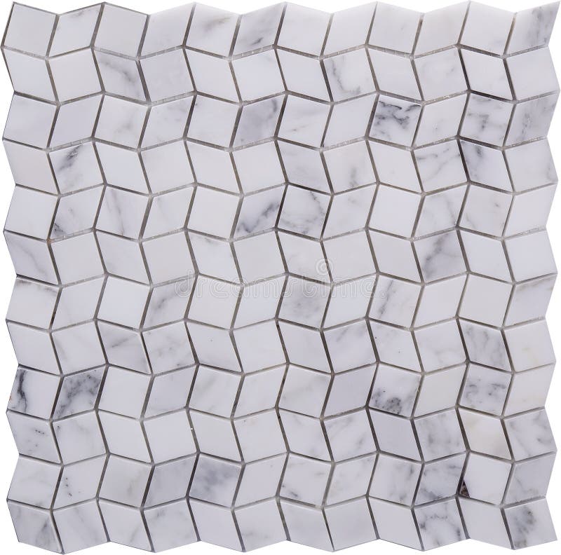 Seamless White Diamond Shaped Marble Mosaic Pattern Stock Image - Image ...