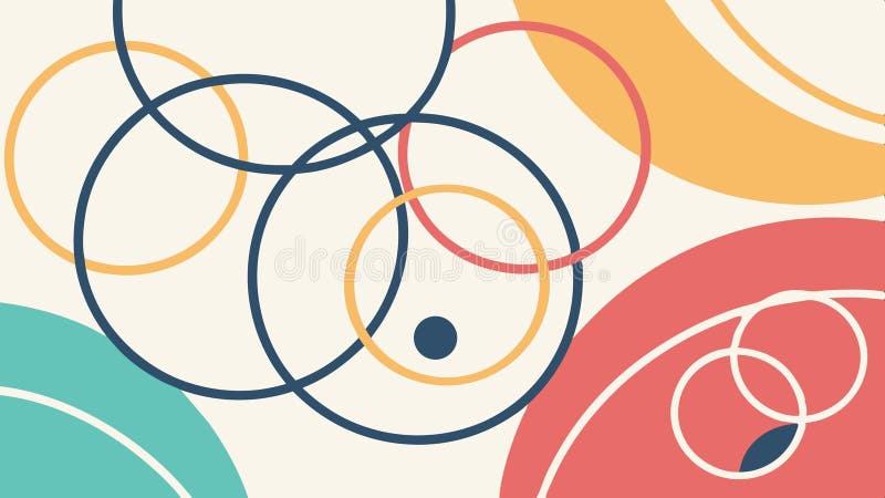 Abstract Pattern of Colorful Overlapping Circles and Lines Vector Design Generative AI Stock ...