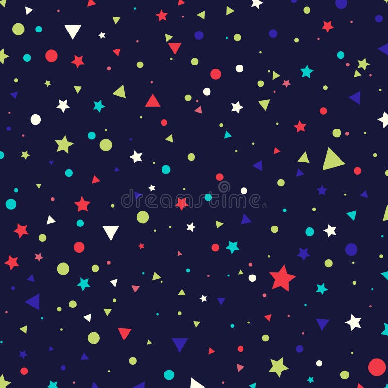 Abstract Pattern Colorful Small Circles, Stars and Triangles on Stock ...