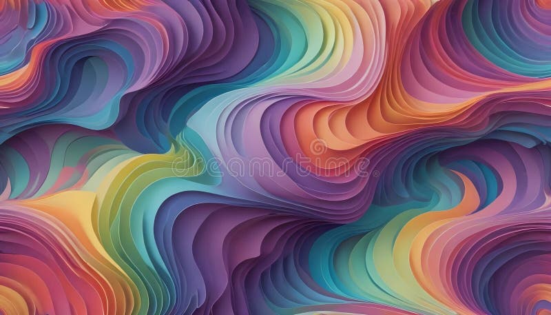 An Abstract Pattern with Colorful, Swirling Waves, Creating a Dynamic ...