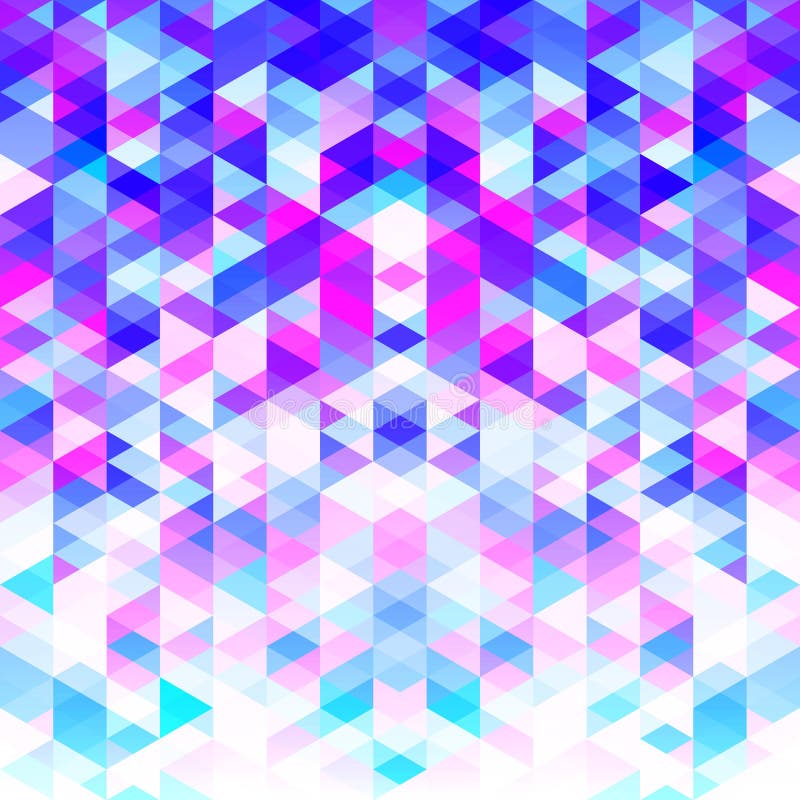 Abstract Pattern of Colorful Triangles. Bright Cold Color Shades Stock ...