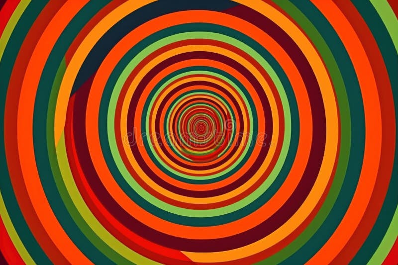 Abstract Pattern of Concentric Circles, Rotating Around Center Stock ...