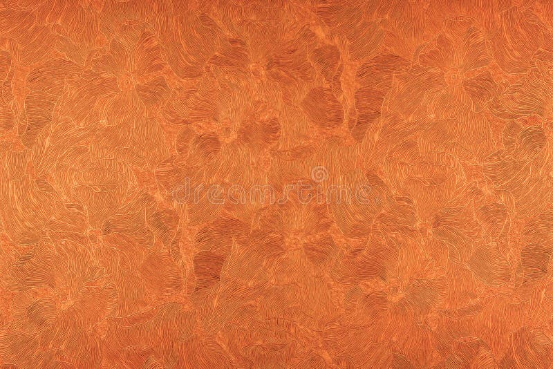 Abstract Pattern Copper Color Flowers. Bronze Background Stock ...