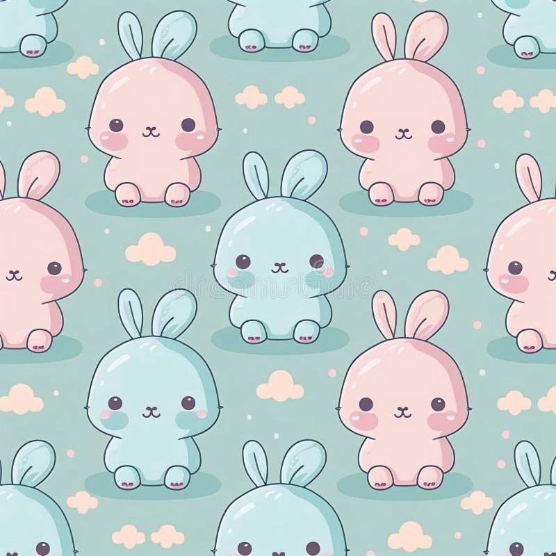 Abstract Pattern of Cute Little Bunny Child. Stock Illustration ...
