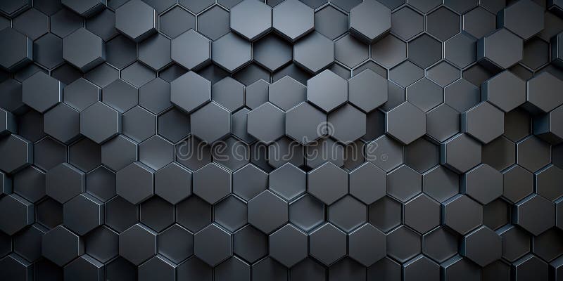 Abstract Pattern of Dark Gray Hexagonal Shapes Generative AI Stock ...