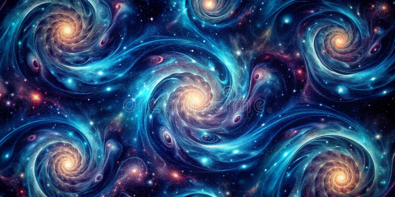 Abstract Pattern Deep Space Swirl AI-Created Content Stock Illustration ...