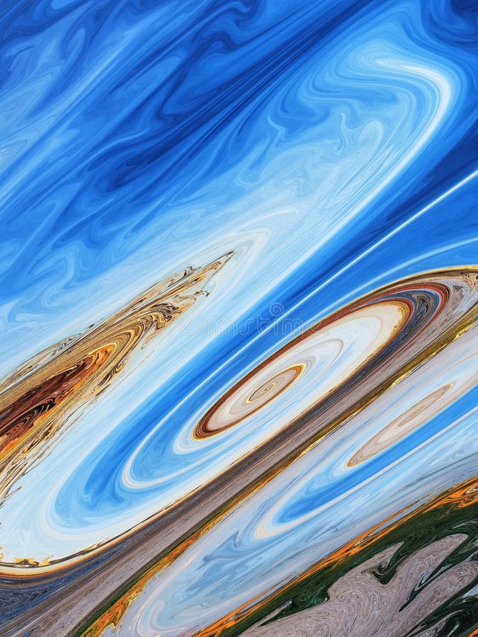 Abstract Pattern with Diagonal Swirls and Color Gradients in Blue ...