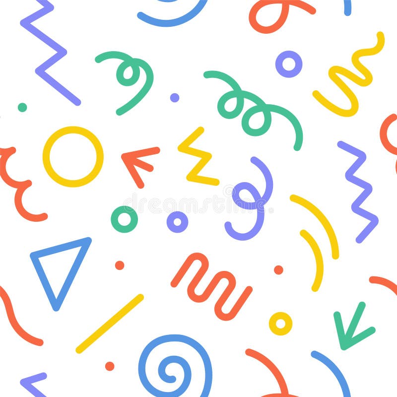 Abstract Pattern Doodle Shape Fun Kid Background. Vector Color Doodle ...