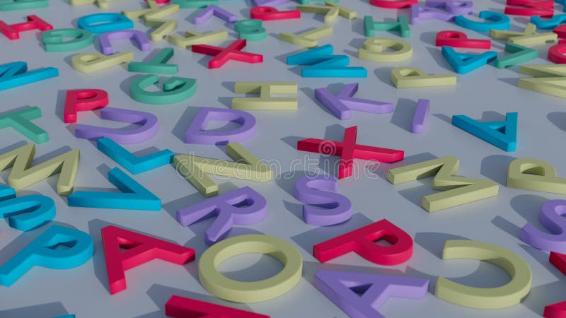 Abstract Pattern Education Background. Multicolored English Alphabets ...