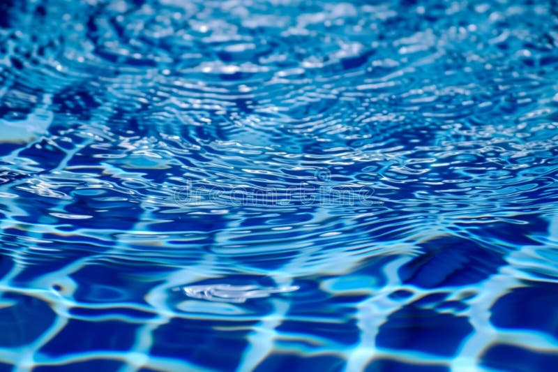 Abstract Pattern Emerges from Rippling Blue Pool, a Tranquil Scene ...