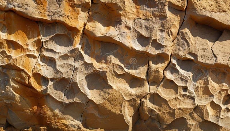 Abstract Pattern of Eroded Sandstone on Rough Cliff Backdrop Stock ...