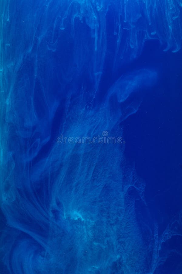 Abstract Pattern Falling into the Water Drop of Blue Ink - Cyan Ink ...