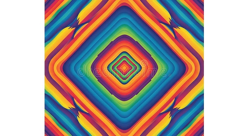 An Abstract Pattern Featuring Concentric Diamond Shapes in Vibrant ...