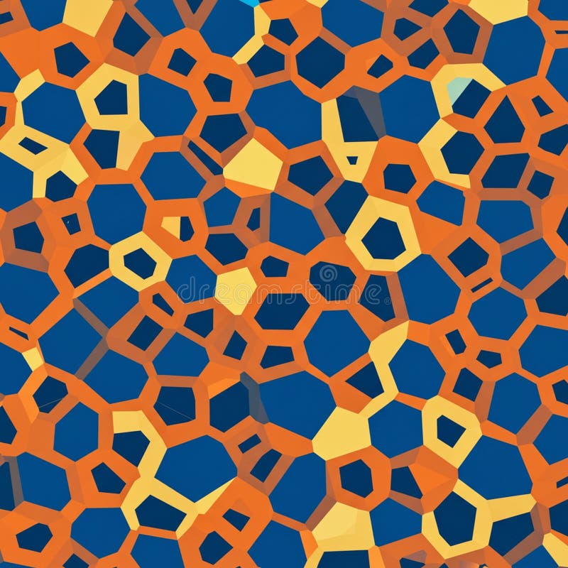Abstract Pattern Featuring Interconnected Hexagonal Shapes in Blue ...