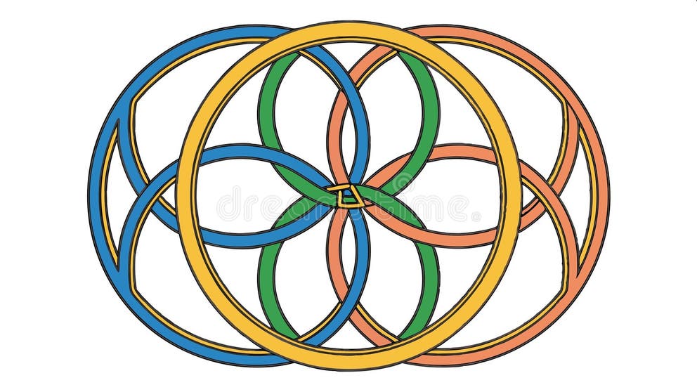 Abstract Pattern Featuring Intricate Interlocking Rings Geometry Design ...