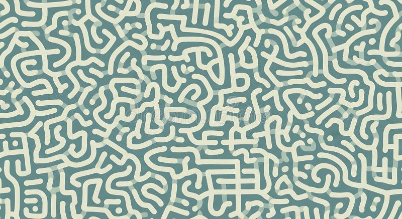 An Abstract Pattern Featuring a Maze-like Design with Winding ...