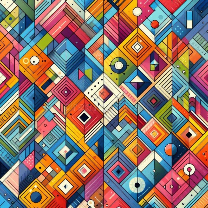 Abstract Pattern Featuring Rhombus Shapes in a Seamless Hipster Style ...