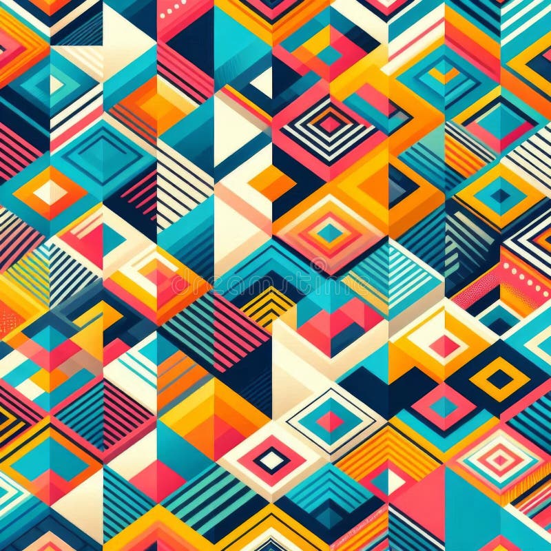 Abstract Pattern Featuring Rhombus Shapes in a Seamless Hipster Style ...