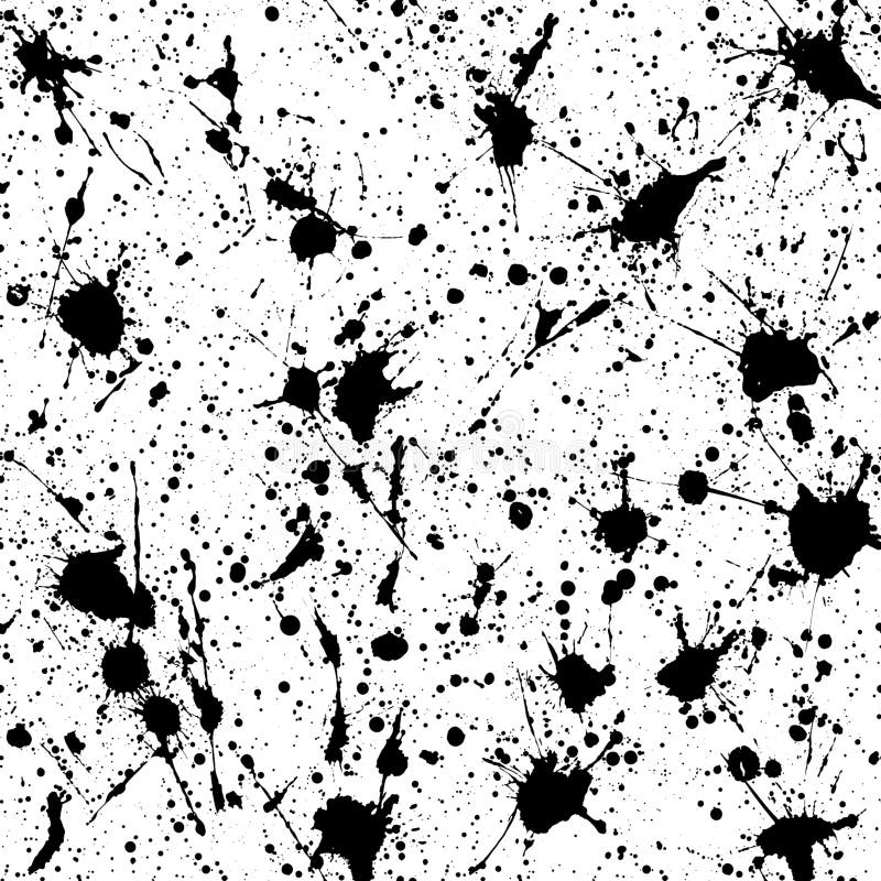 Seamless Isolated Randomly Scattered Black Ink Splatters Stock Photo ...